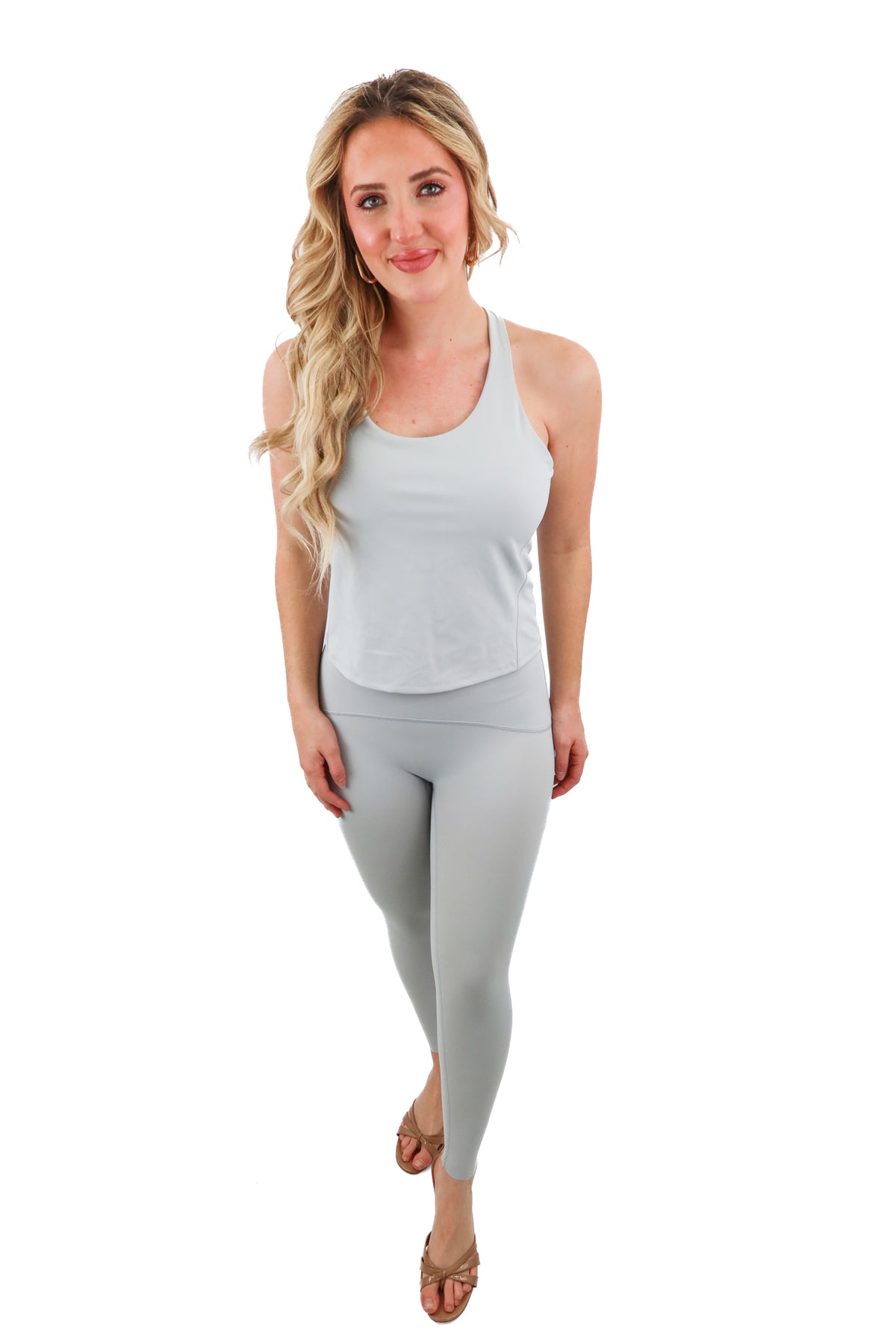 spanx light grey active set (M; retail $166) – Well-Dressed